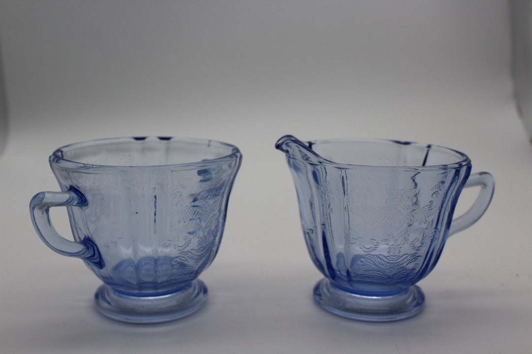 Vintage Indiana Glass Madrid Pattern Creamer and Sugar Bowl - Etsy