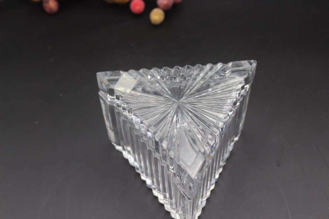 Vintage Mikasa Crystal Triangle Shape Trinket Box - Etsy