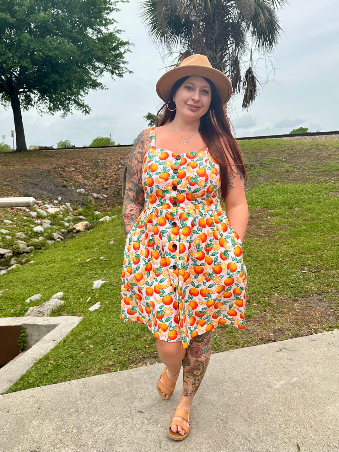 Citrus Dress, Orange Dress, Amalfi Coast, Summer Dress, Spring Dress ...