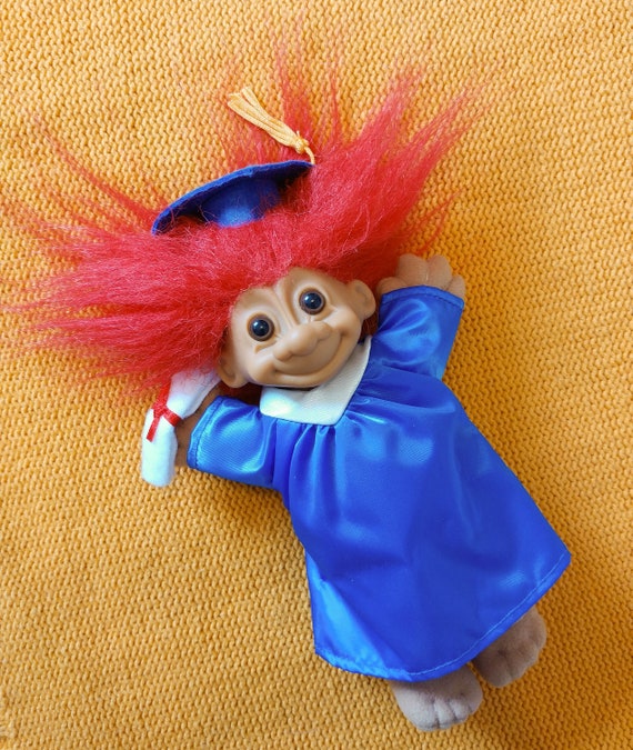 90s Graduation Russ Troll Toy Wearing Maroon Gown Perfect Grad Gift ...