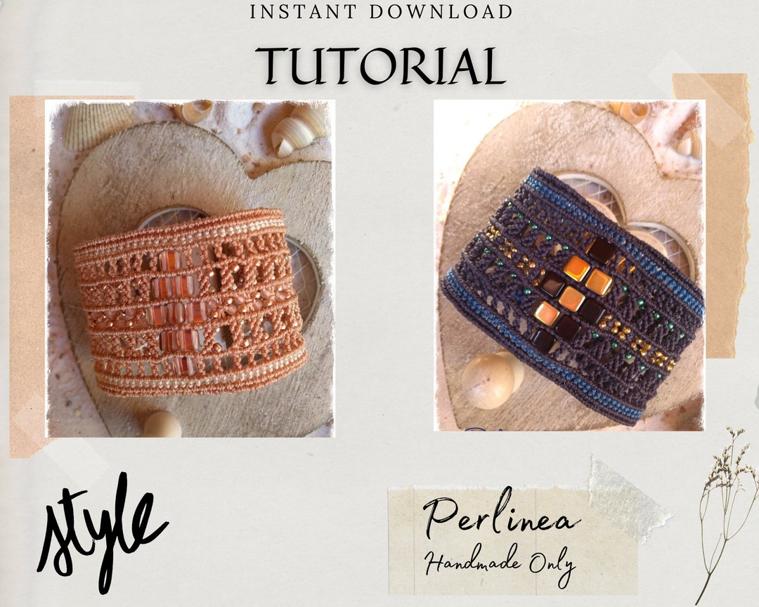Micro Macrame Tutorial DIY Cuff Bracelet Beaded Macrame - Etsy