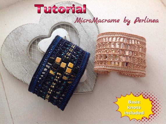Micro Macrame Tutorial DIY Cuff Bracelet Beaded Macrame | Etsy