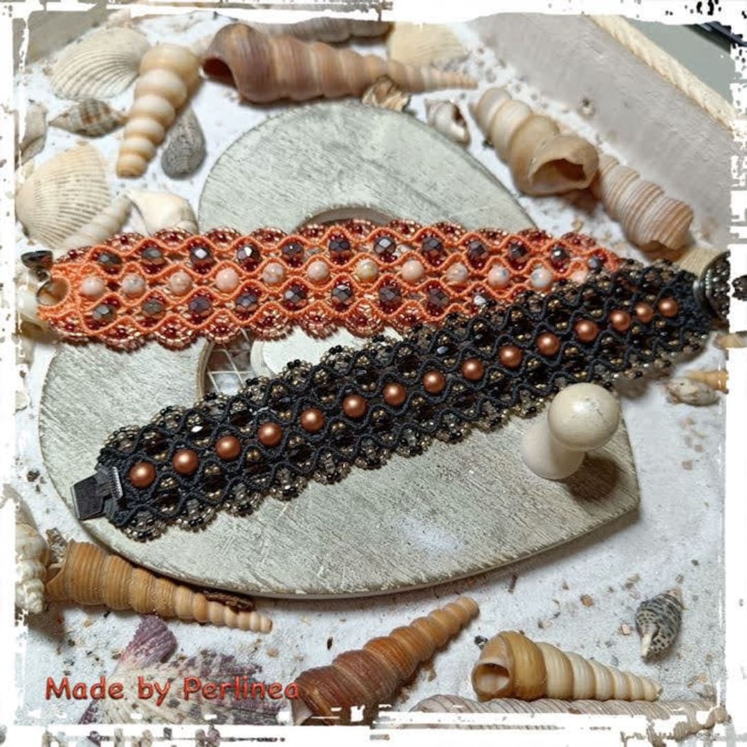 Micro Macrame Tutorial DIY Beaded Macrame Bracelet Double Glamour - Etsy