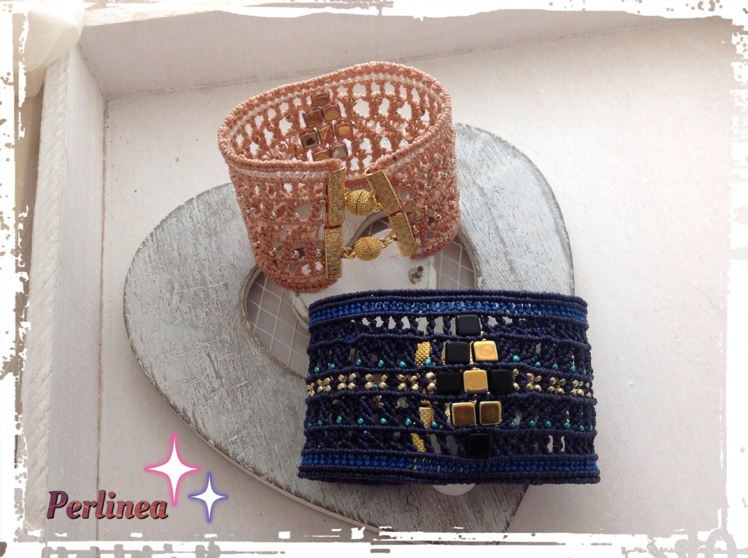 Micro Macrame Tutorial DIY Cuff Bracelet Beaded Macrame - Etsy