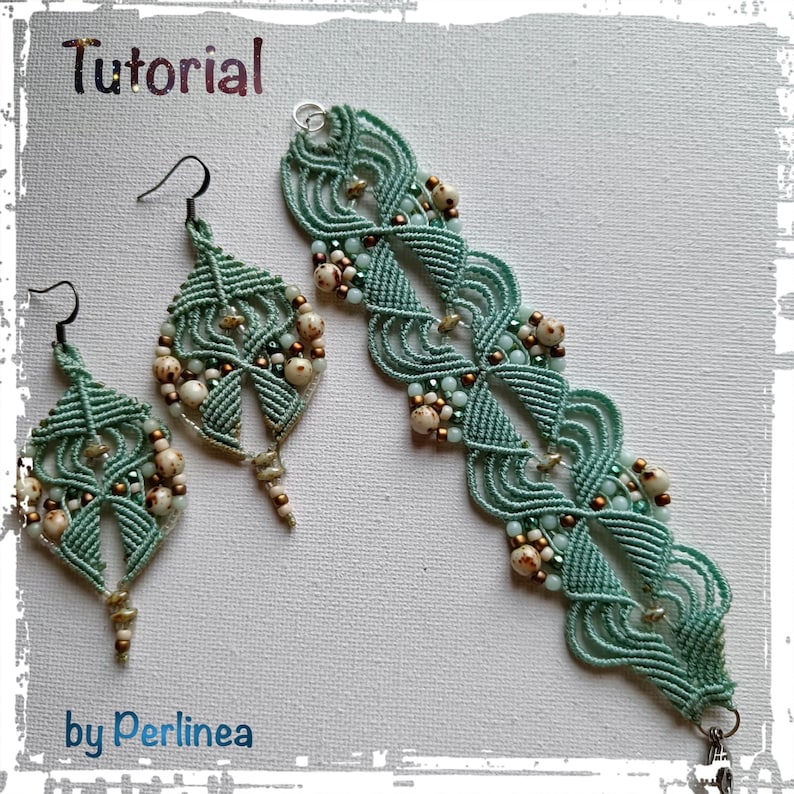 Micro Macrame Tutorial DIY Beaded Macrame Bracelet and Earrings (2 Tutorials) - Etsy