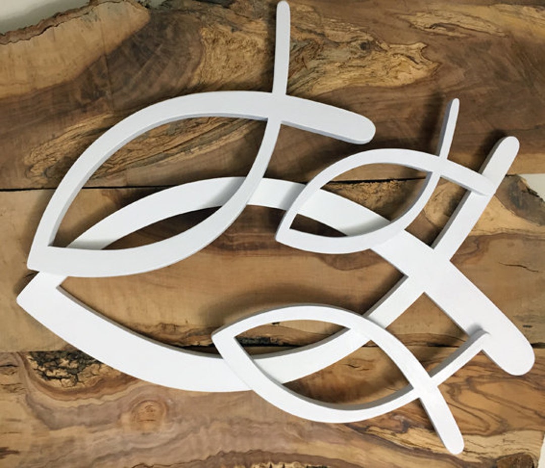 Wooden Jesus Fish Communion, Confirmation, Baptism, Wreath Decoration ...