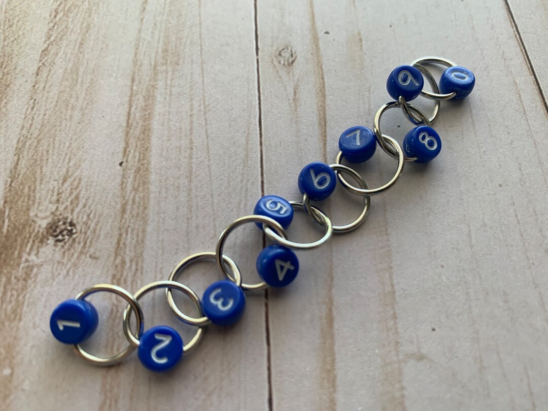 AUGUST SALE Row Counting Chain Stitch Marker Blue - Etsy