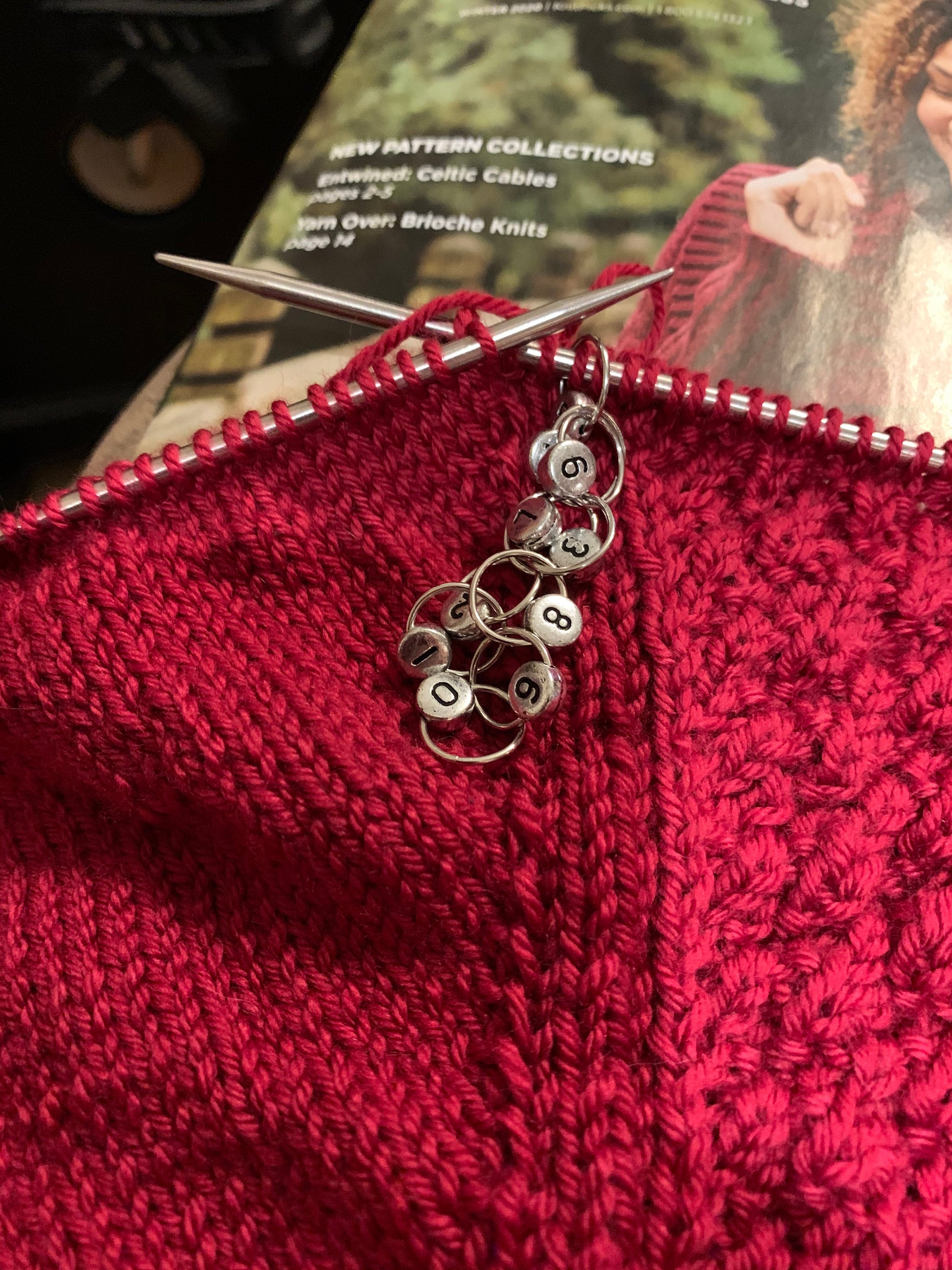 Row Counting Chain Stitch Marker colored Numbers Gold Rings | Etsy