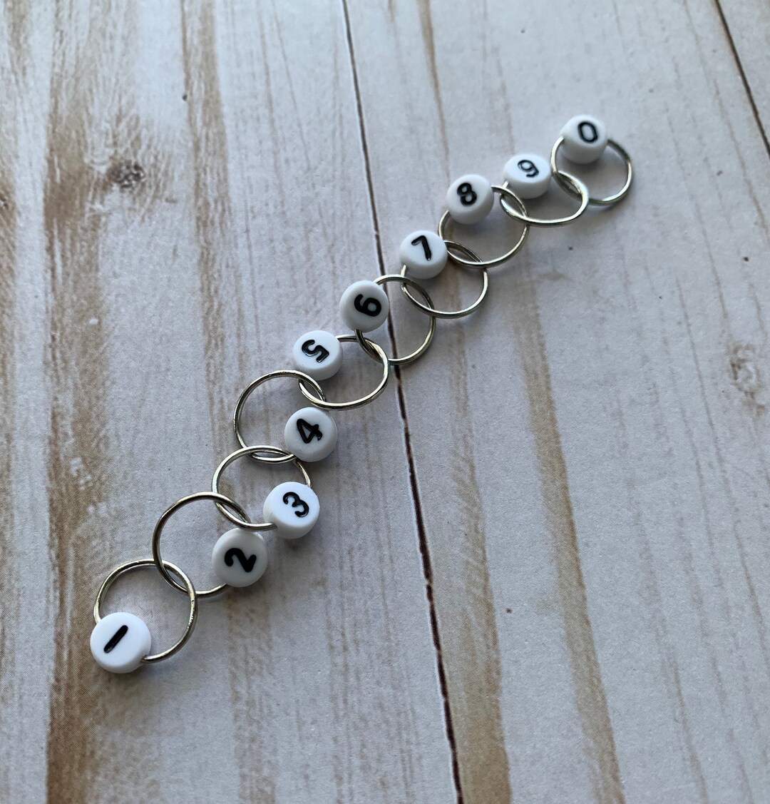 Row Counting Chain Stitch Marker - White With Black Numbers - Etsy