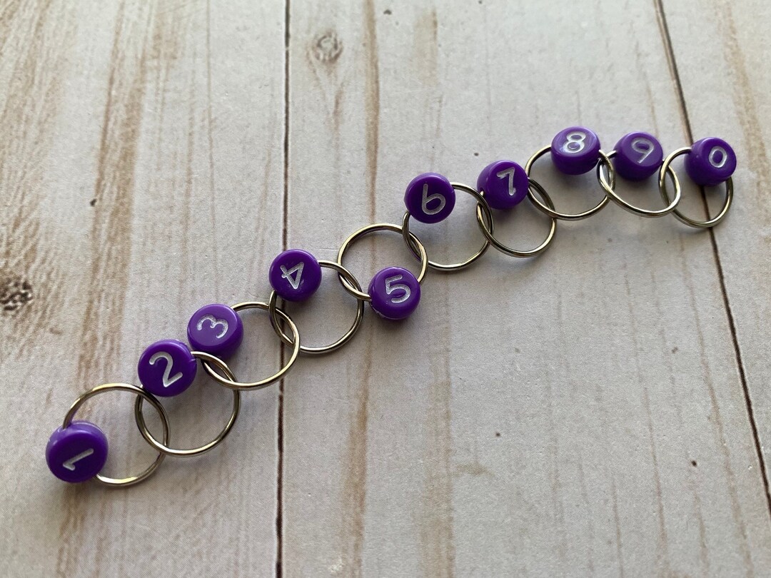 AUGUST SALE Row Counting Chain Stitch Marker Purple - Etsy