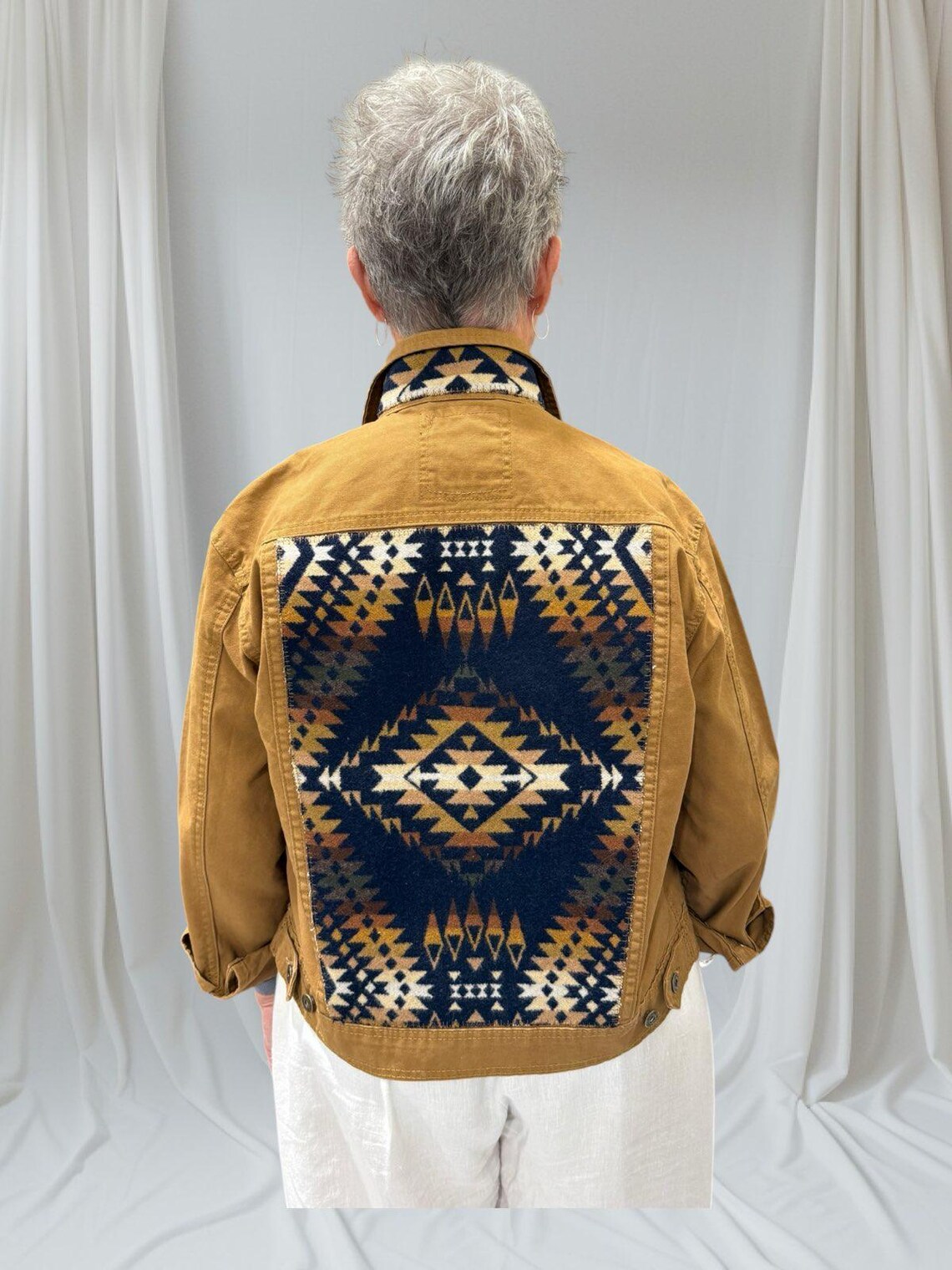 Pendleton Wool Denim Jacket: Southwestern Cowgirl Style, Small - Etsy
