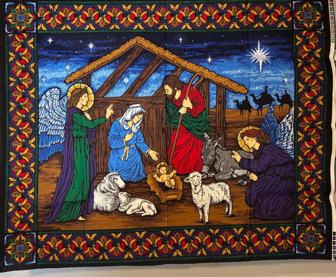 Nativity Holy Family Quilt Panel VIP Cranston Print Works Cotton - Etsy