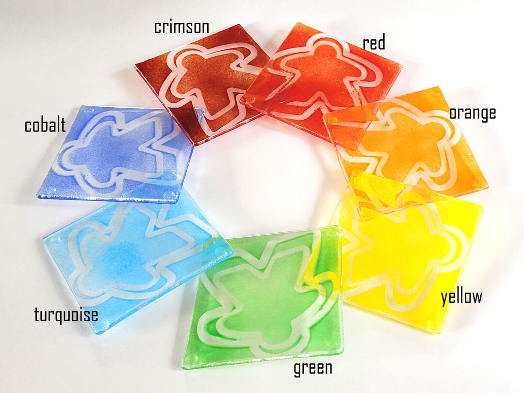 Meeple Coasters Board Game Glass Decor by Jenefer Ham - Etsy