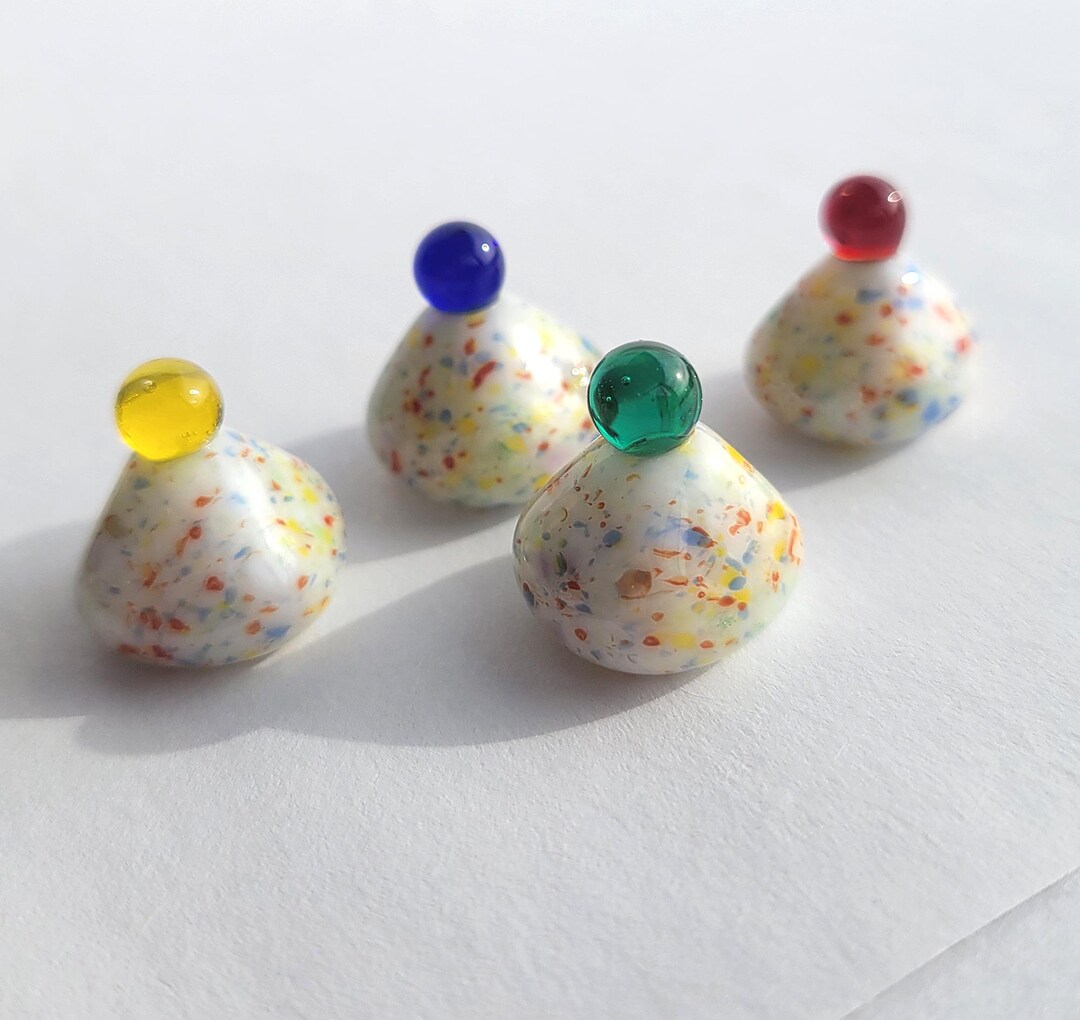 Confetti Set of 4 Game Markers / Pawns by Jenefer Ham Glass for Board ...