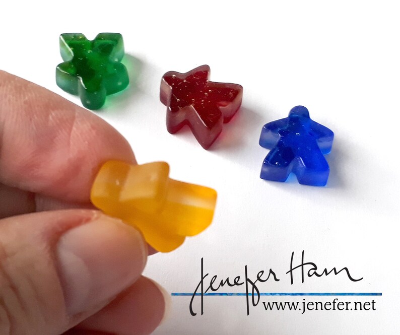SINGLE Glass Meeple Cast Glass Player Marker by Jenefer Ham - Etsy Canada