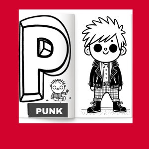 Printable Punk Rock Alphabet Coloring Pages for Preschool Kindergarten ...