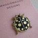 Ladybird Enamel Pin Brooch, Beetle Badge, Black and Gold Metal - Etsy