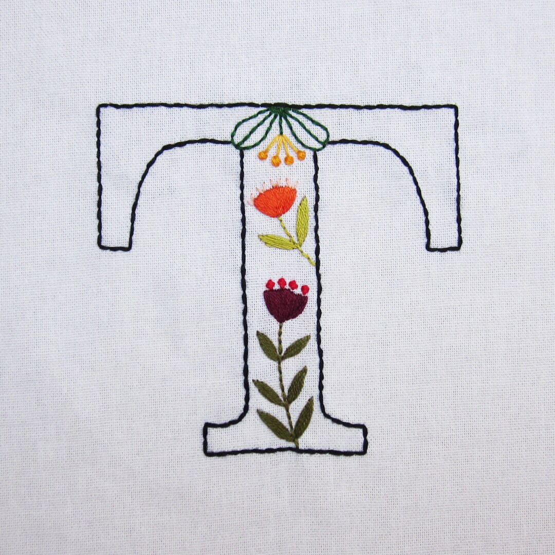 PDF Digital Download, Alphabet Embroidery Template Letter T - Etsy