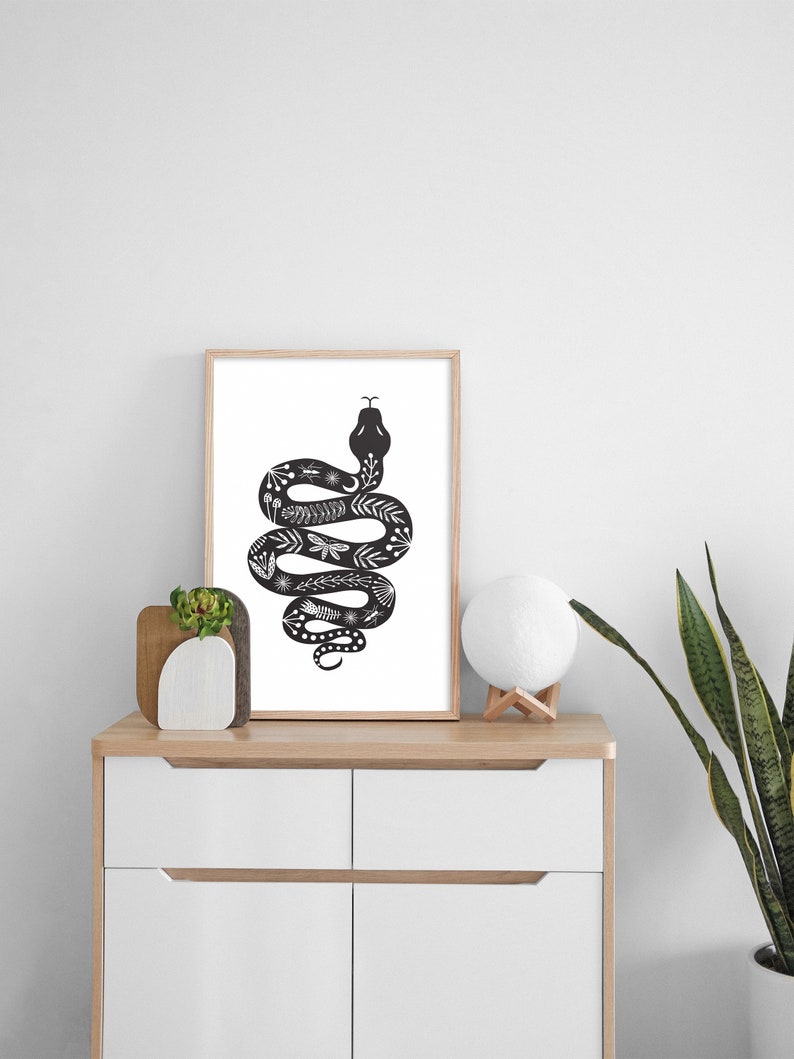 A4 Art Print Snake Illustration Tattoo Style Design - Etsy