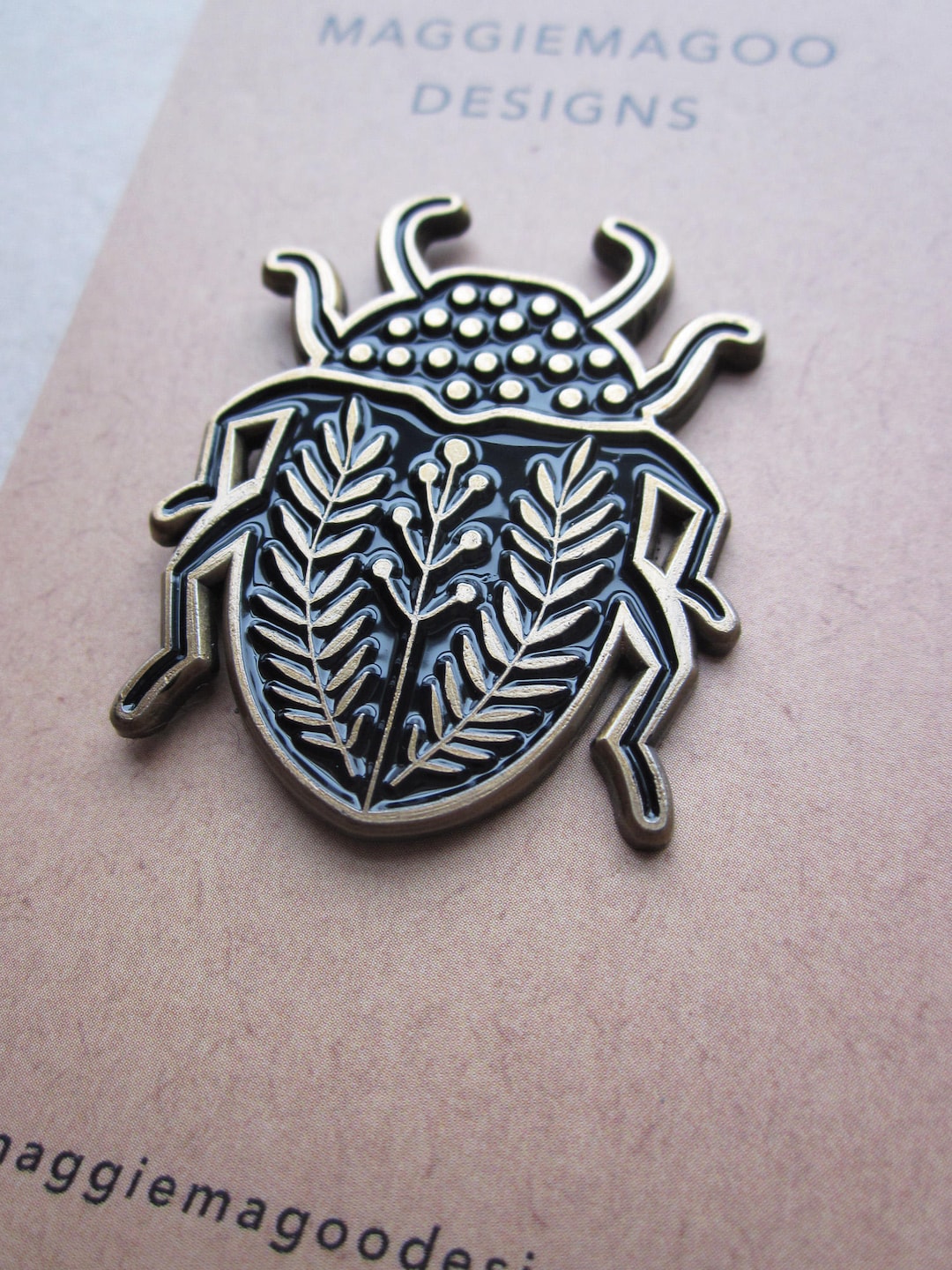 Beetle Enamel Pin Brooch, Scarab Beetle Design, Black and Gold Metal - Etsy