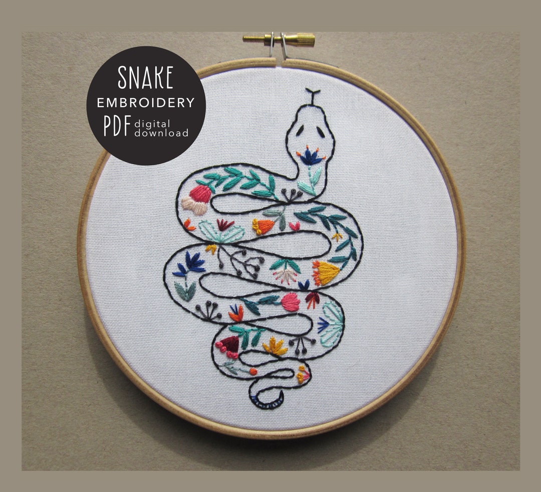 Snake Embroidery, PDF Digital Download Pattern - Etsy