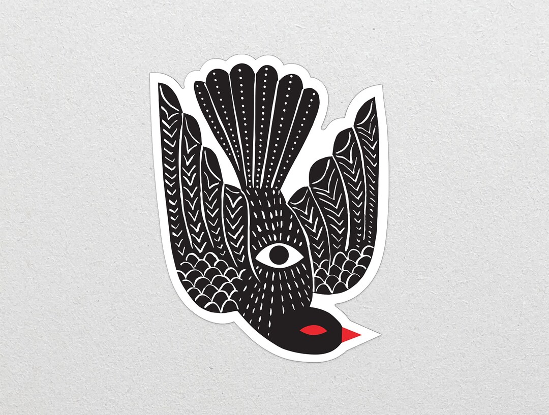 Folklore Black Dove Bird Die Cut Sticker - Etsy