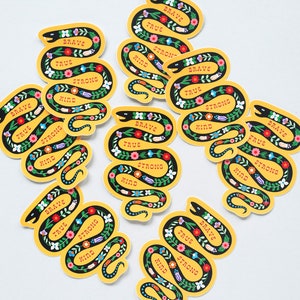 Illustrated Snake Die Cut Sticker - Etsy