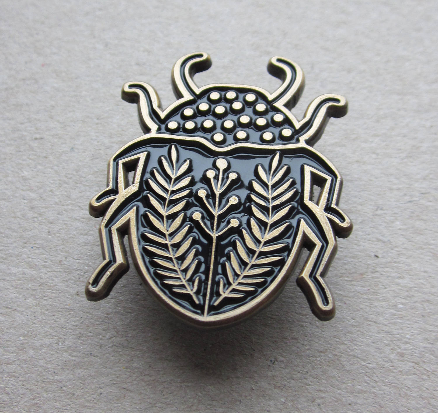 Beetle Enamel Pin Brooch Scarab Beetle Design Black and Gold - Etsy UK