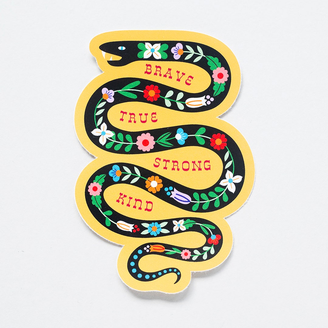 Illustrated Snake Die Cut Sticker - Etsy