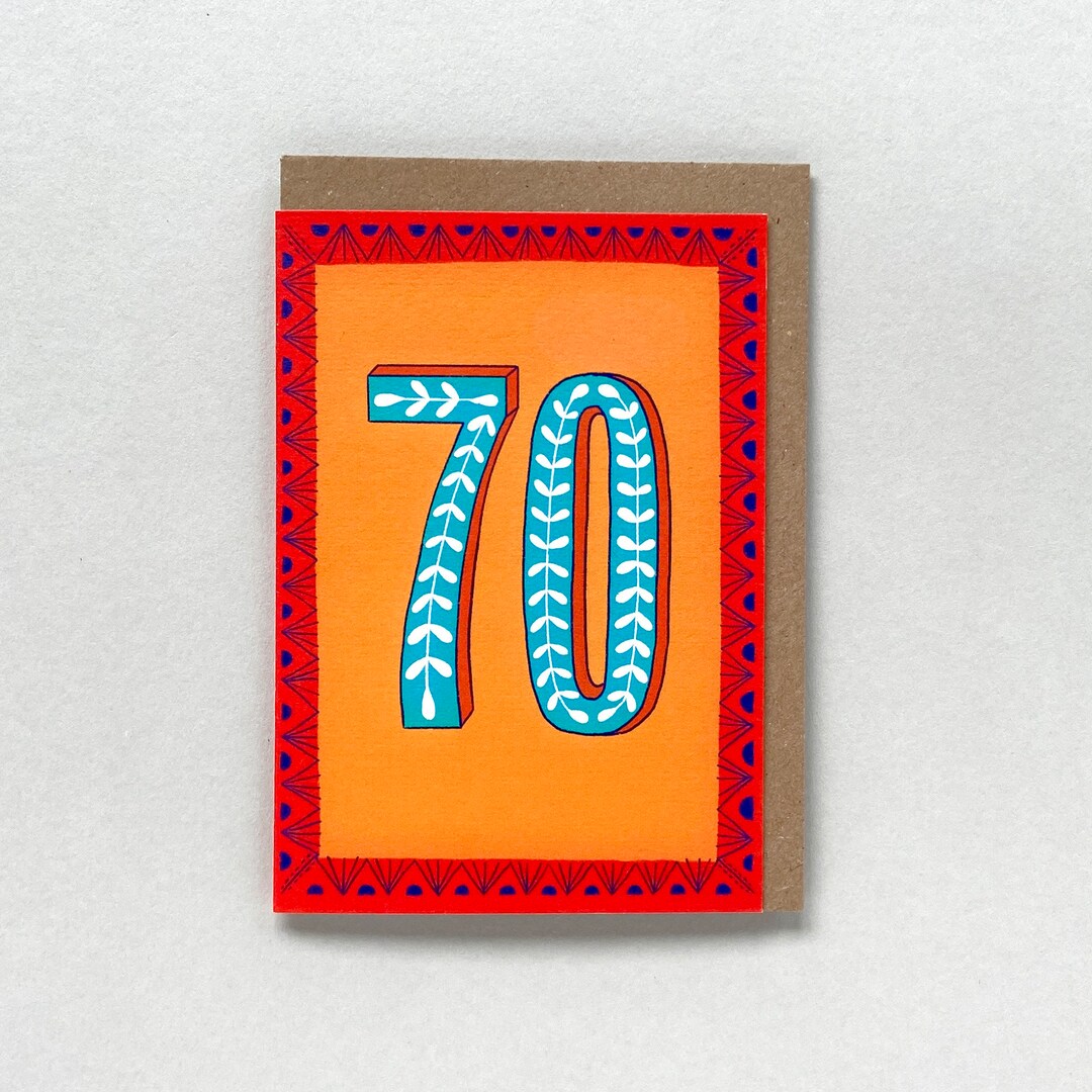 Happy 70th Birthday Card - Etsy