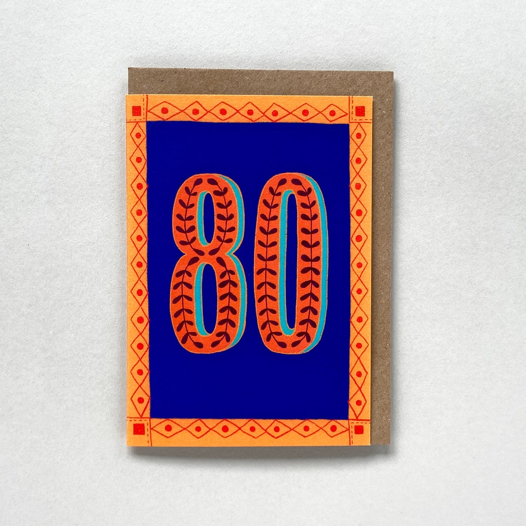 Happy 80th Birthday Card - Etsy