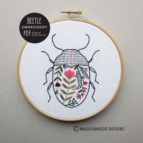 Beetle Embroidery - Etsy