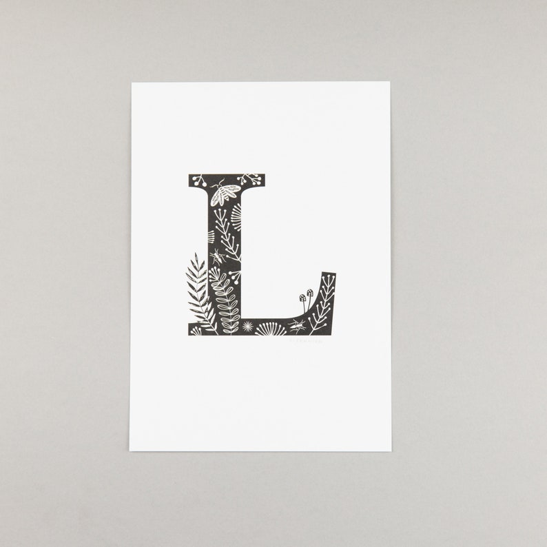 Alphabet Letter Print, A5 Folk Art Design. Letters J - R - Etsy