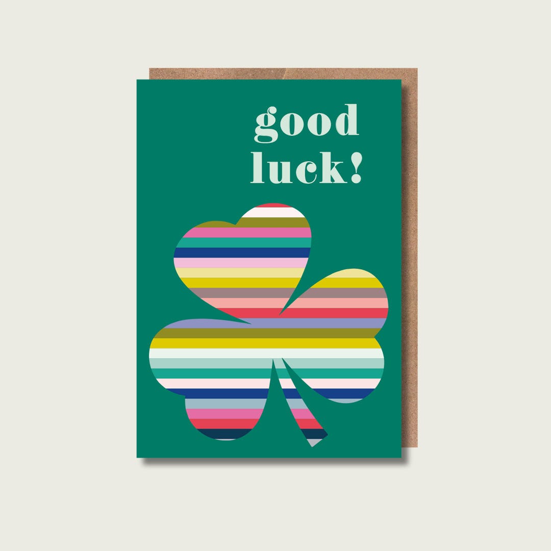 Good Luck Shamrock Card, Goodbye Card, New Job Card - Etsy