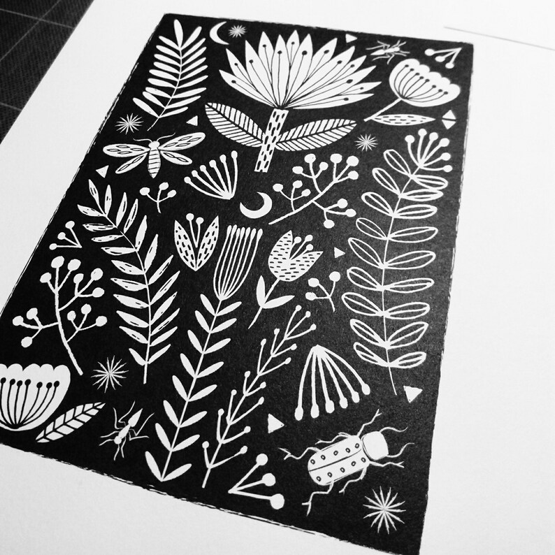 A4 Art Print, Floral Folk Art Illustration - Etsy