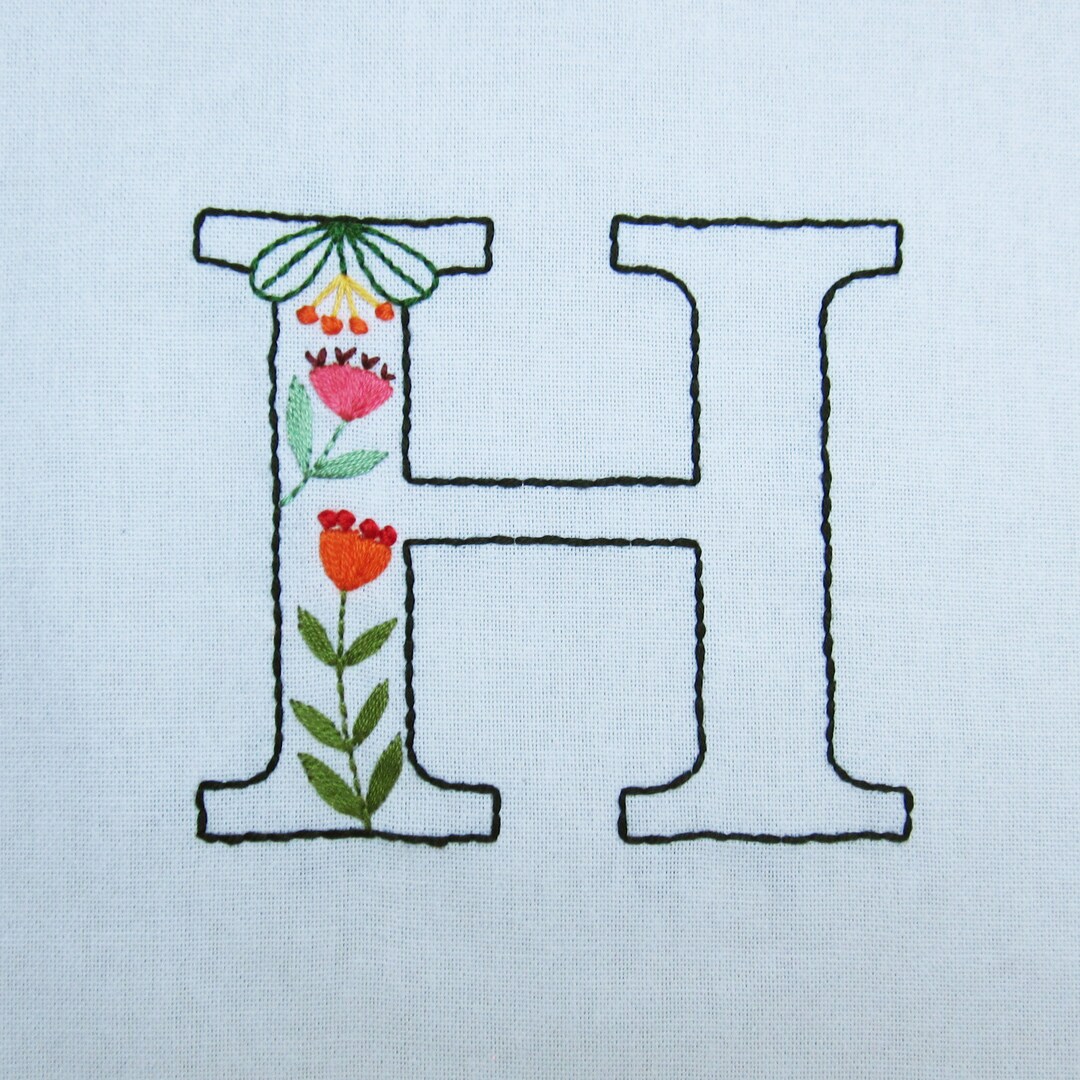 PDF Digital Download, Alphabet Embroidery Template Letter H - Etsy UK