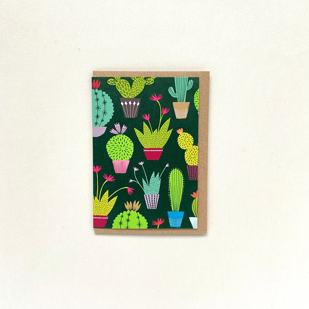 Cactus Greetings Card - Etsy