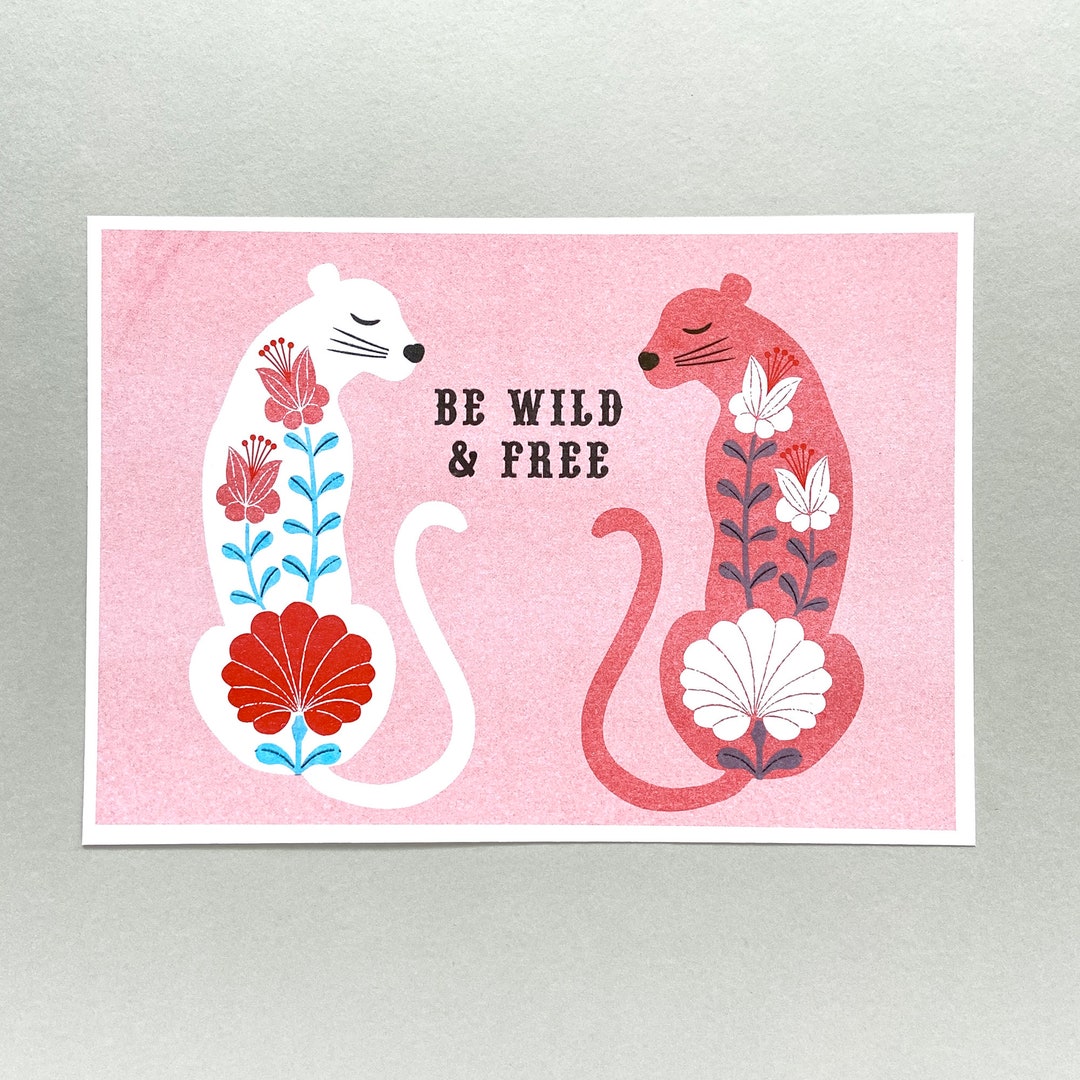 A3 Big Cats Riso Print - Etsy