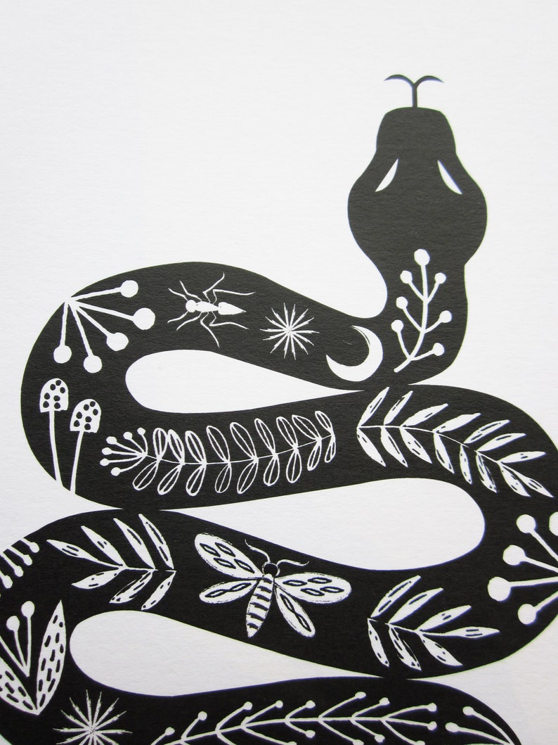 A5 art print snake illustration | Etsy