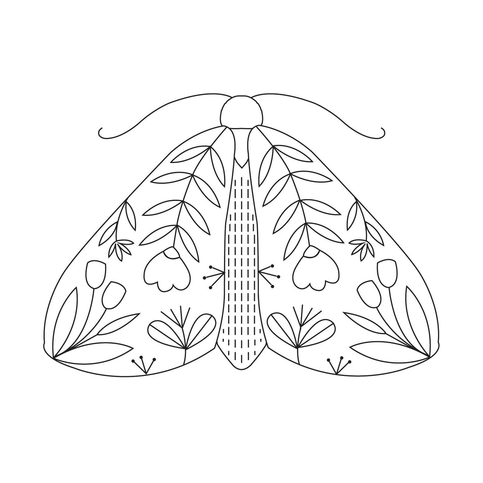 Moth Embroidery PDF Digital Download Pattern - Etsy UK