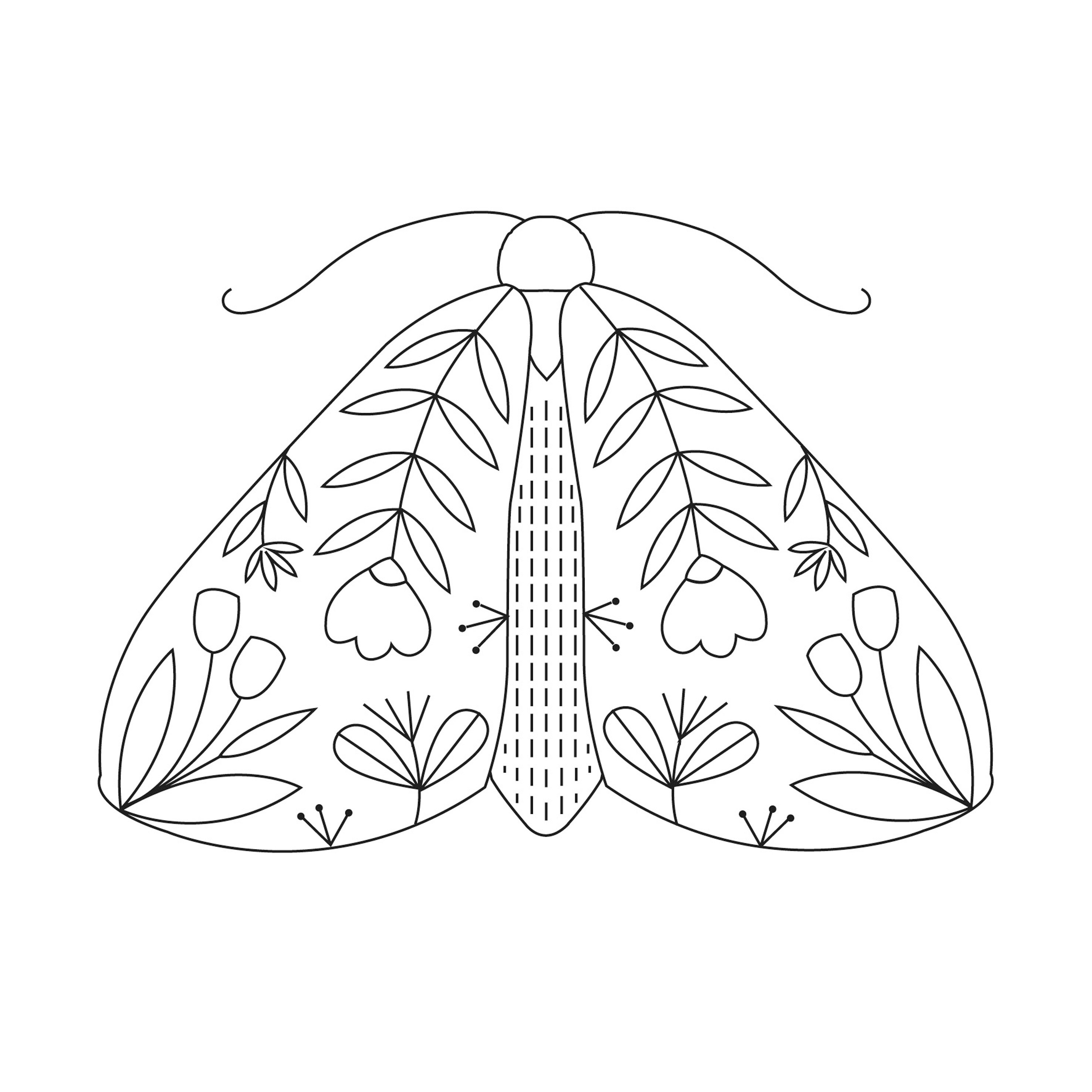 Moth Embroidery PDF Digital Download Pattern - Etsy UK