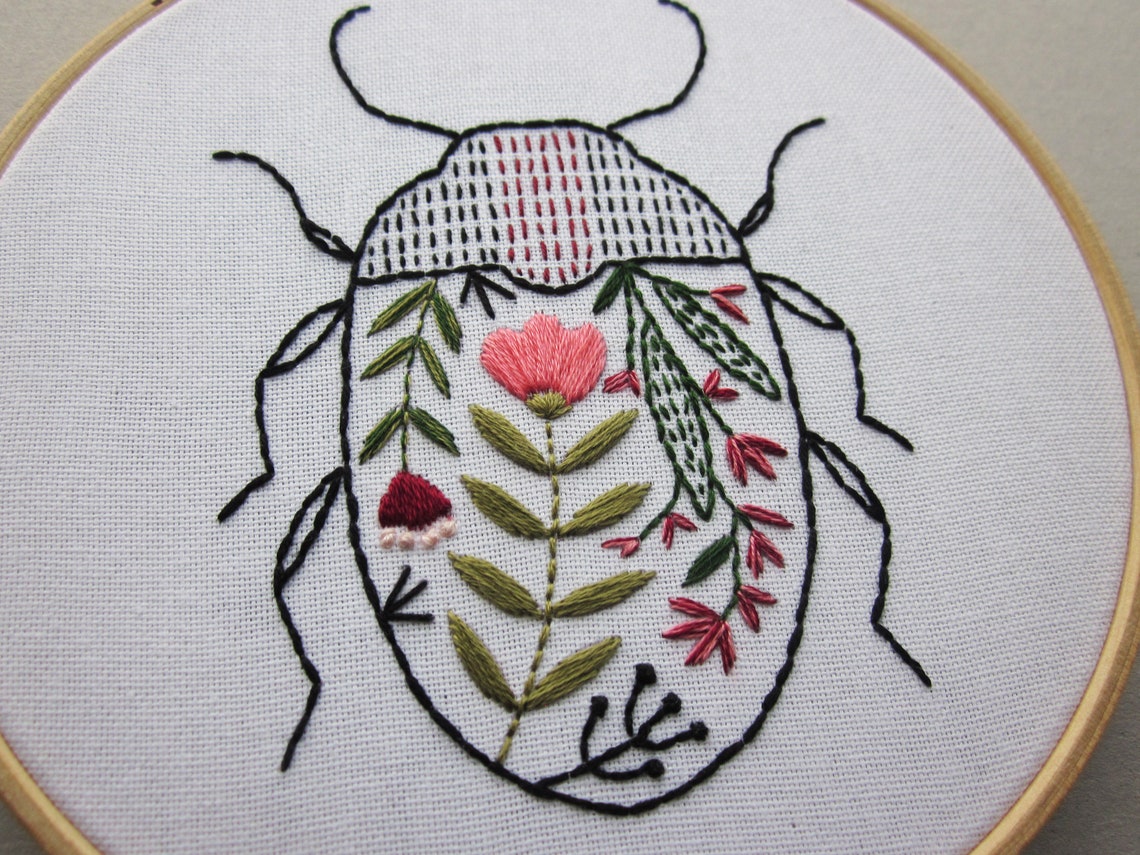 Beetle Embroidery PDF Digital Download Pattern | Etsy
