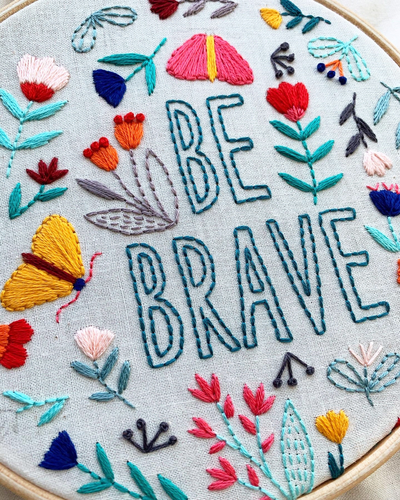 BE BRAVE, PDF Digital Download Colouring Sheet/embroidery Template - Etsy
