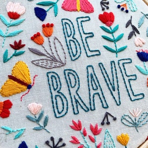 BE BRAVE, PDF Digital Download Colouring Sheet/embroidery Template - Etsy