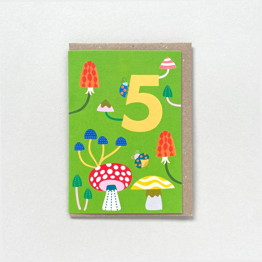 Happy 5th Birthday Card for Kids - Etsy