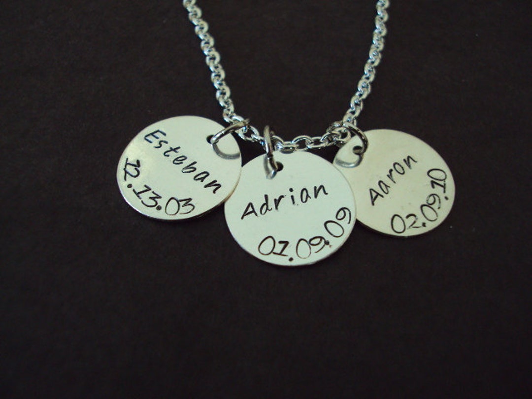 Personalized Aluminum Necklace Your Choice of Circle or Heart Plates ...