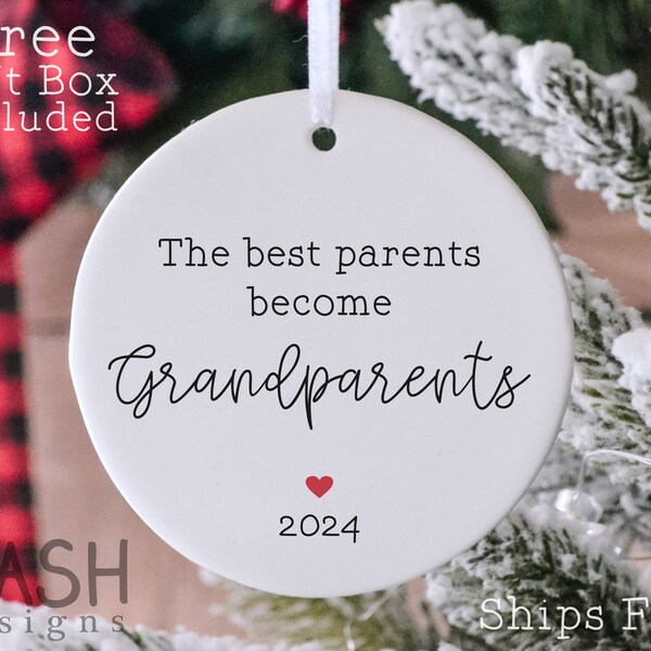 Pregnancy Announcement Grandparents Ornament - Etsy