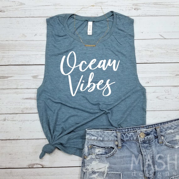 Ocean vibes tank beach tank top beach tank beach beach | Etsy