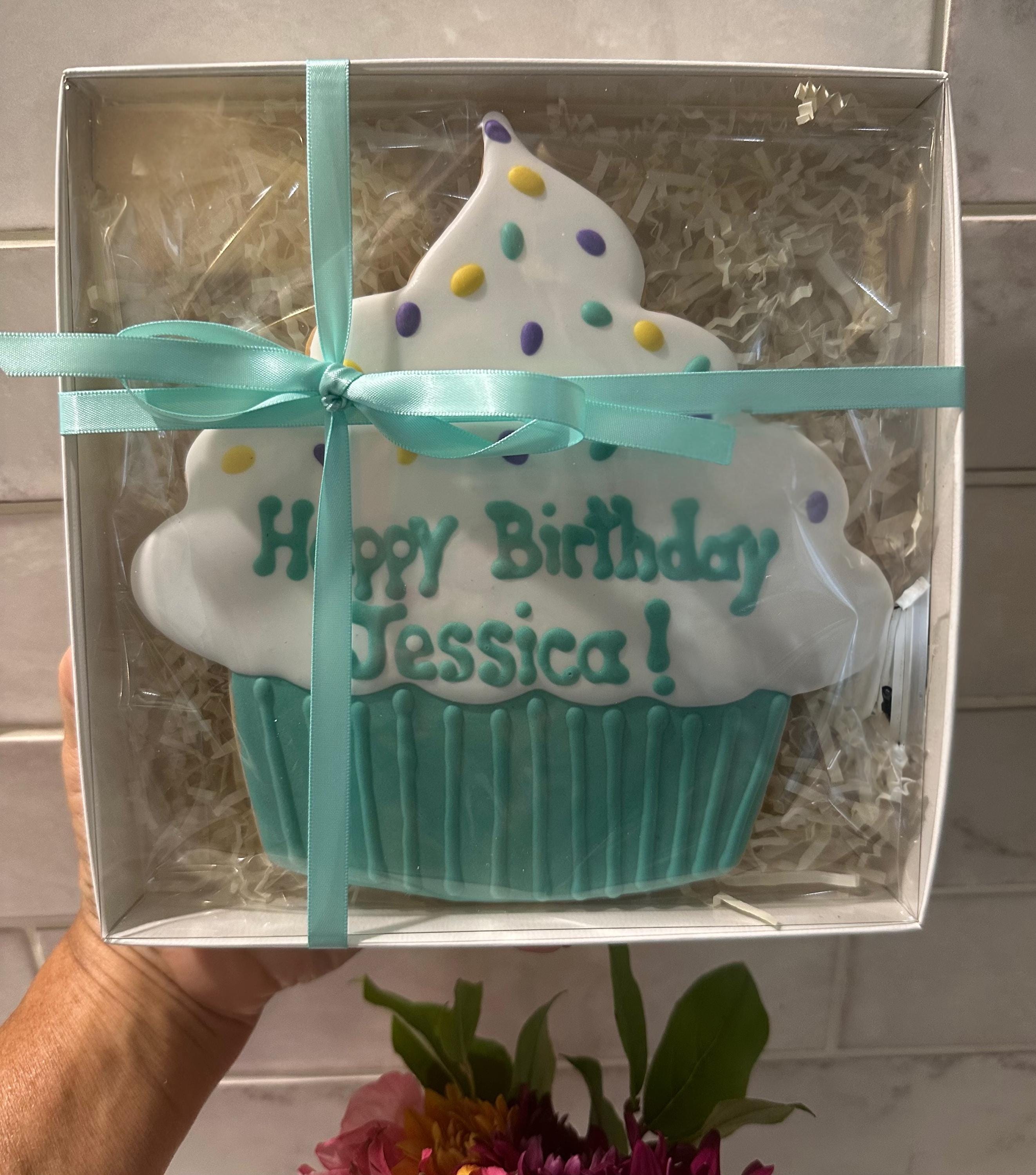 Happy Birthday Edible Cookie Gram; Big Cookies; Personalized Message ...