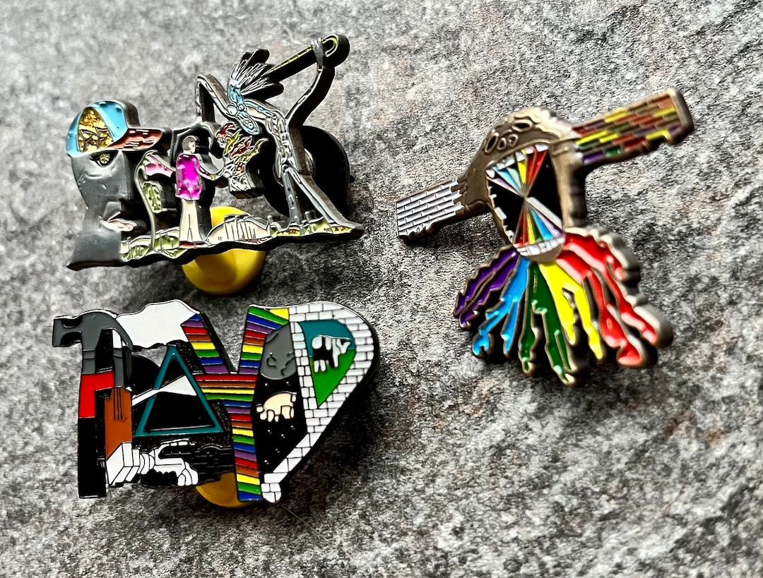 Pink Floyd, CUSTOM LAPEL PIN, Art Deco Brooch, Modern Antique Metal ...